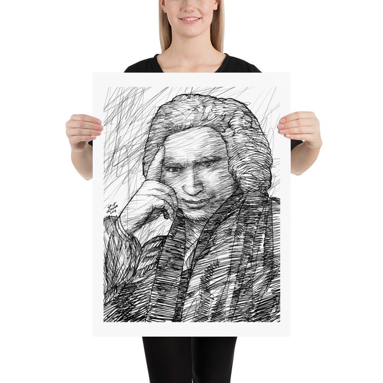 LAWRENCE STERNE Ink Portrait - POSTER - Various Available Sizes! Art ...