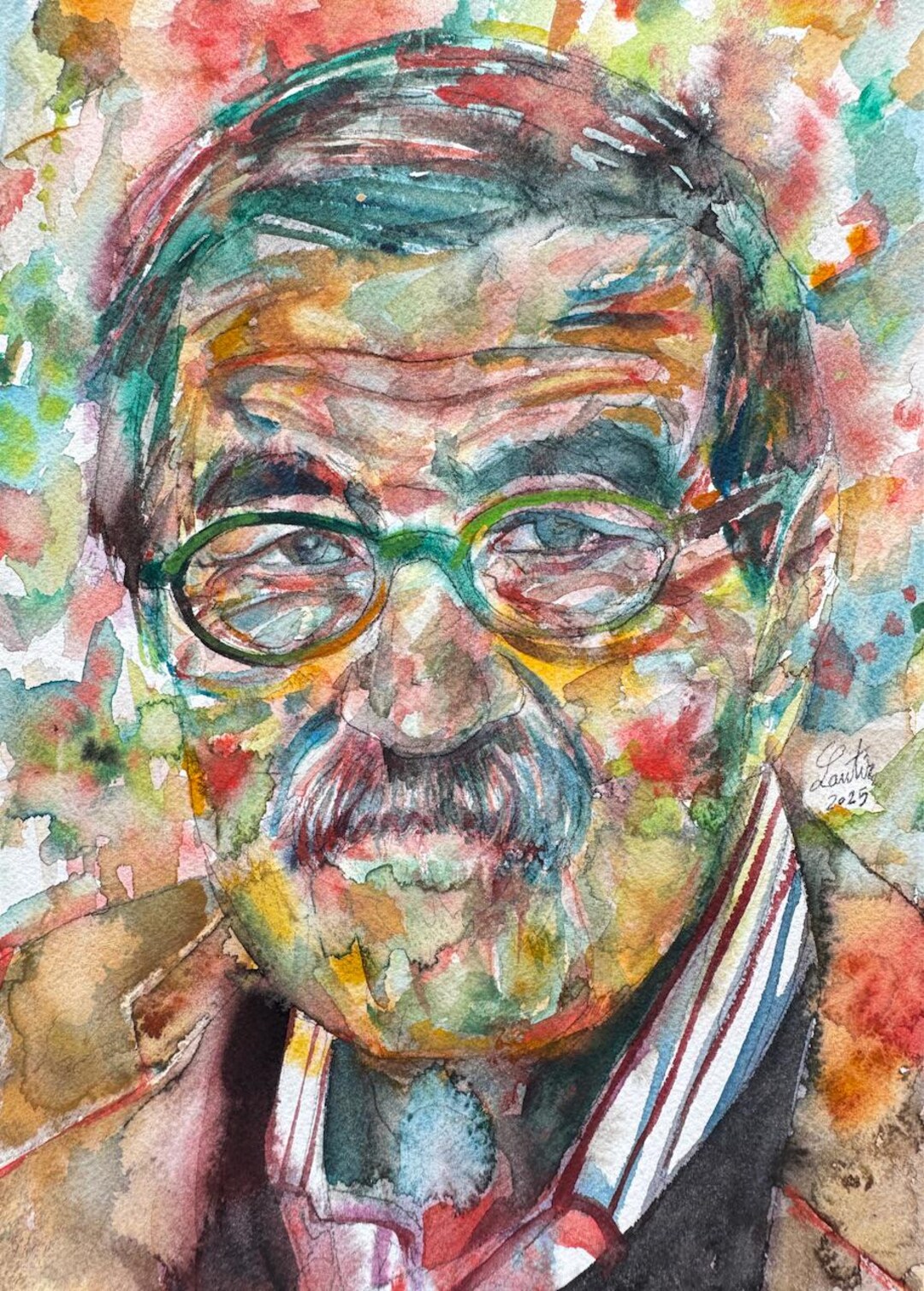 GUNTER GRASS Watercolor Portrait - POSTER - Various Sizes! Print ...