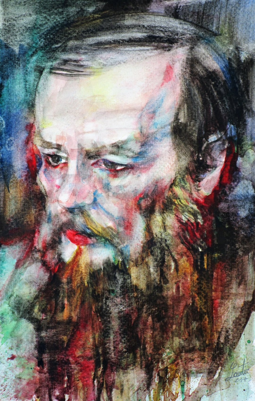 FYODOR DOSTOEVSKY Watercolor Portrait - POSTER - Various Sizes ...