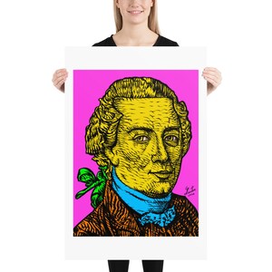 IMMANUEL KANT Ink and Acrylic Portrait - POSTER - Various Sizes ...
