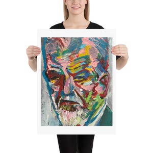 SIGMUND FREUD Acrylic Portrait - POSTER - Various Sizes Available! Art ...