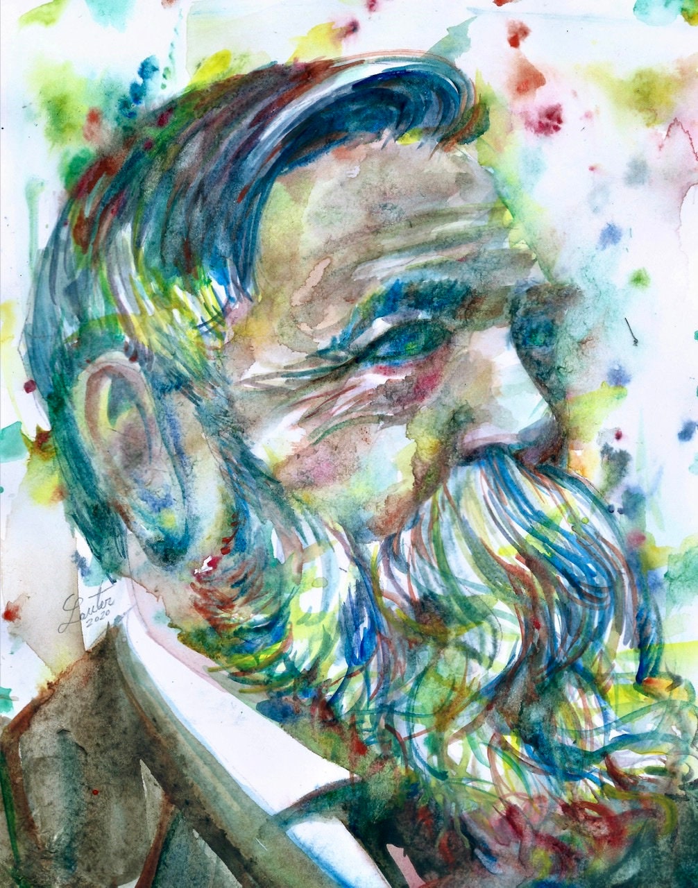 FRIEDRICH ENGELS Watercolor Portrait - POSTER - Various Sizes ! Art ...