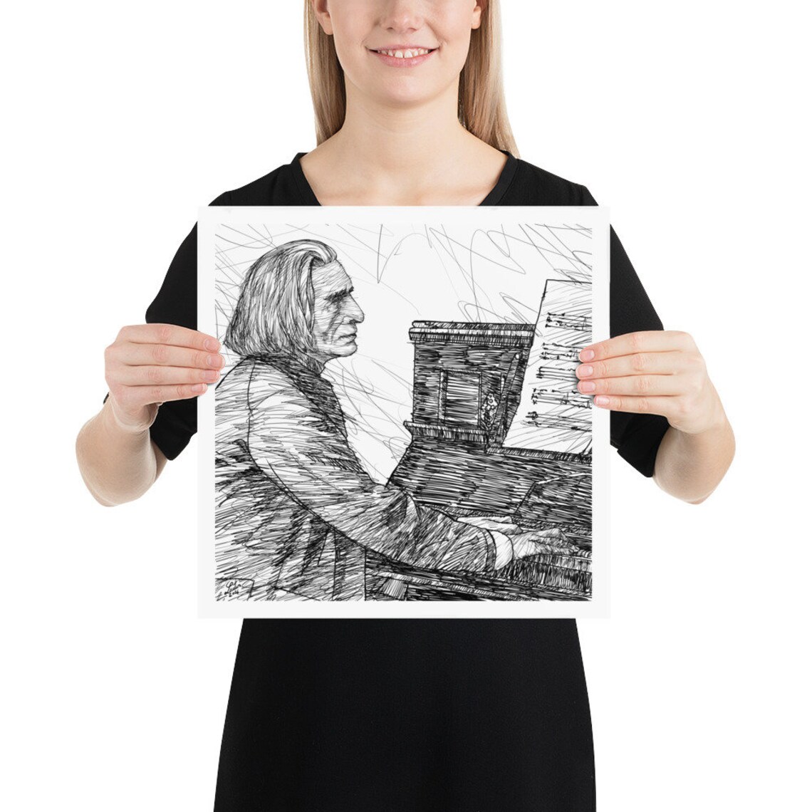 FRANZ LISZT Ink Portrait - POSTER - Various Sizes Available! Print ...