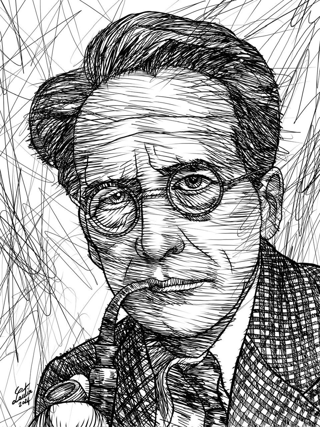 ERWIN SCHRODINGER Ink Portrait - POSTER - Various Sizes Available! Art ...