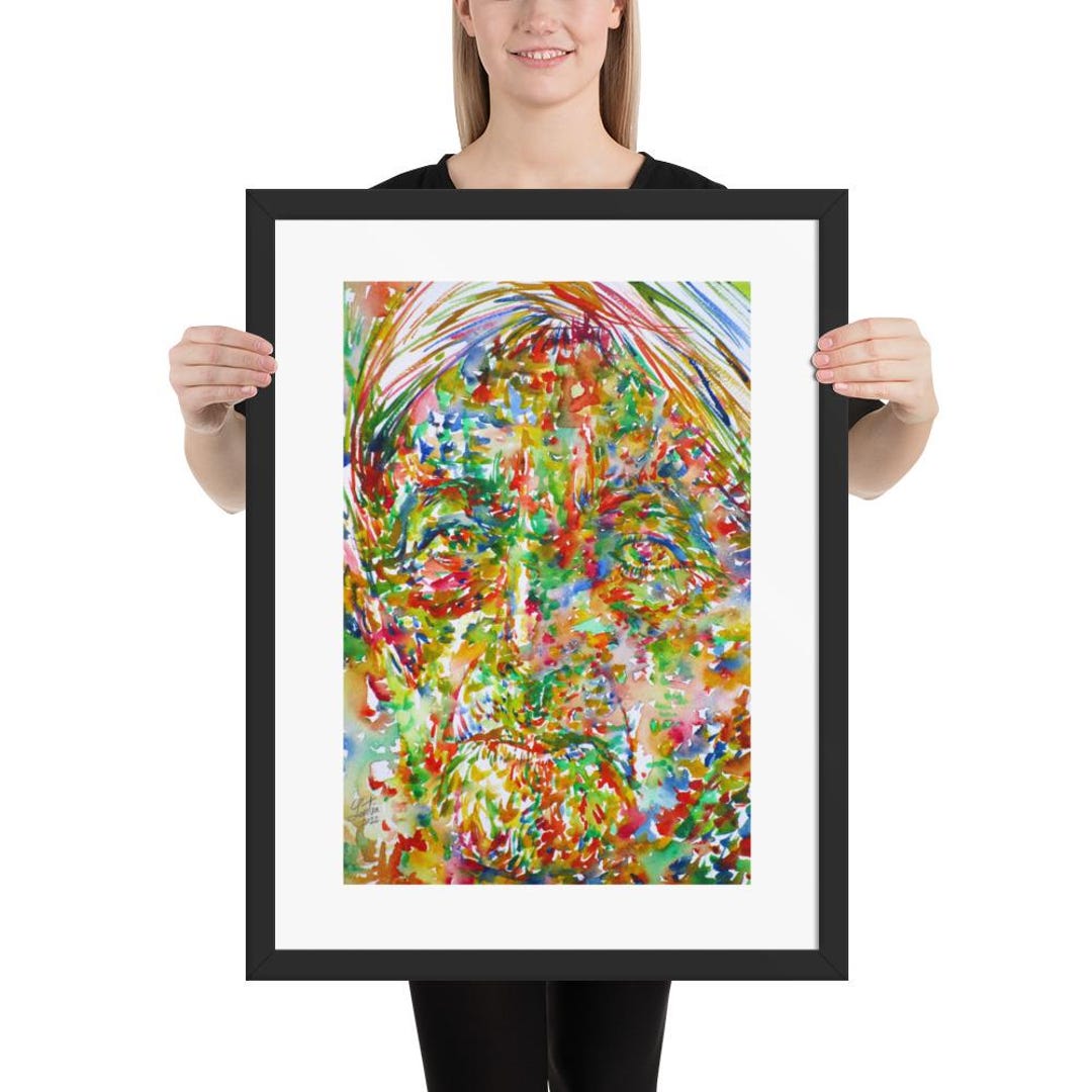 JIDDU KRISHNAMURTI Watercolor Portrait - FRAMED Poster - Various Sizes ...