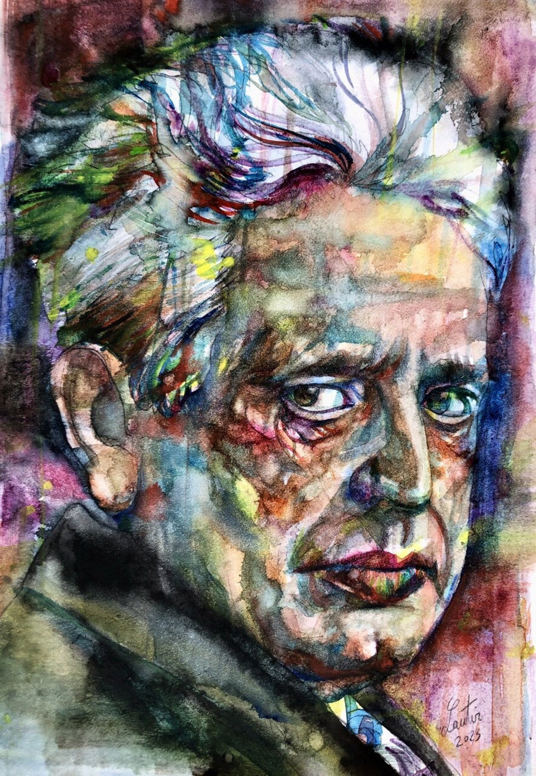 ERNST CASSIRER Watercolor Portrait - POSTER - Various Sizes Available ...