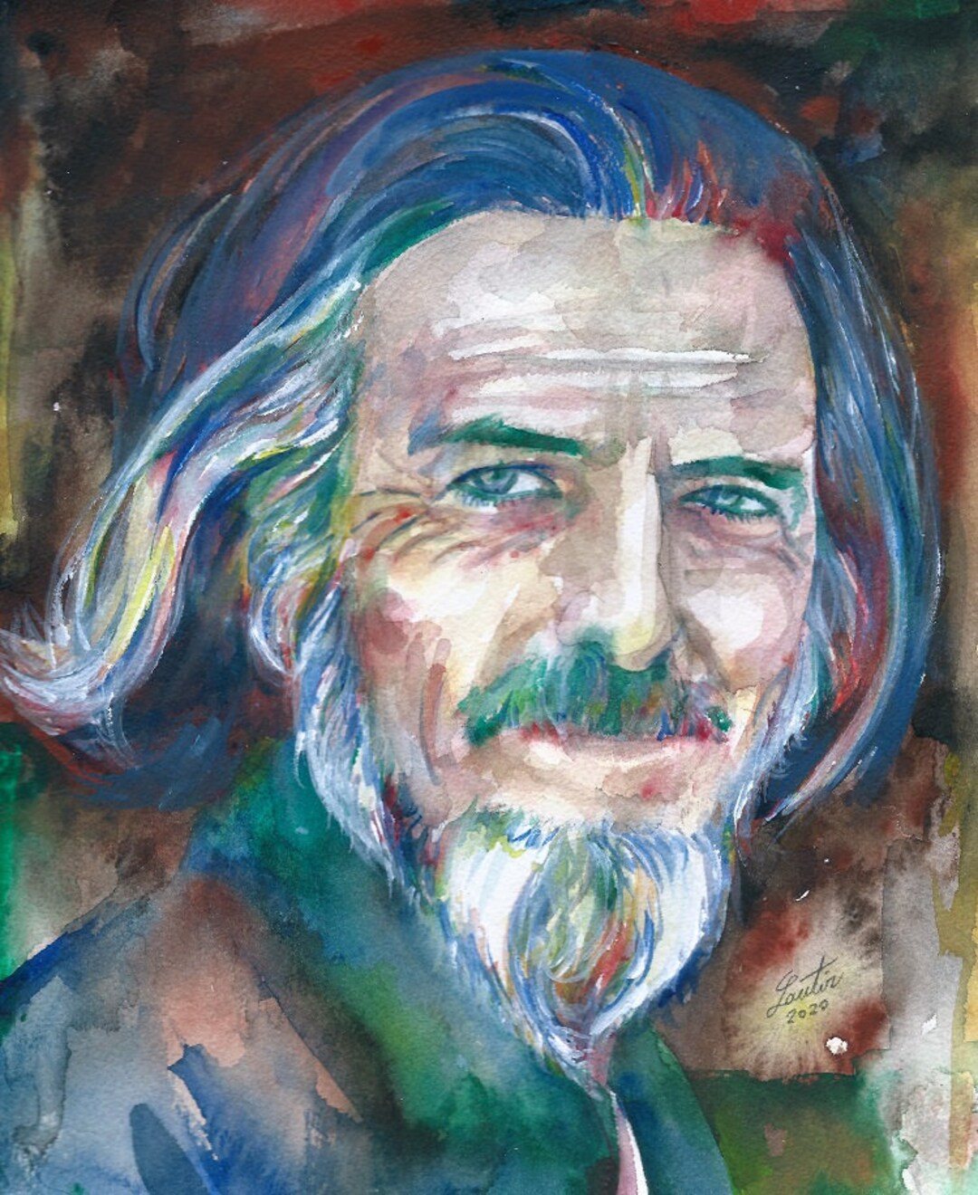 ALAN WATTS Watercolor Portrait - POSTER - Various Sizes Available! Art ...