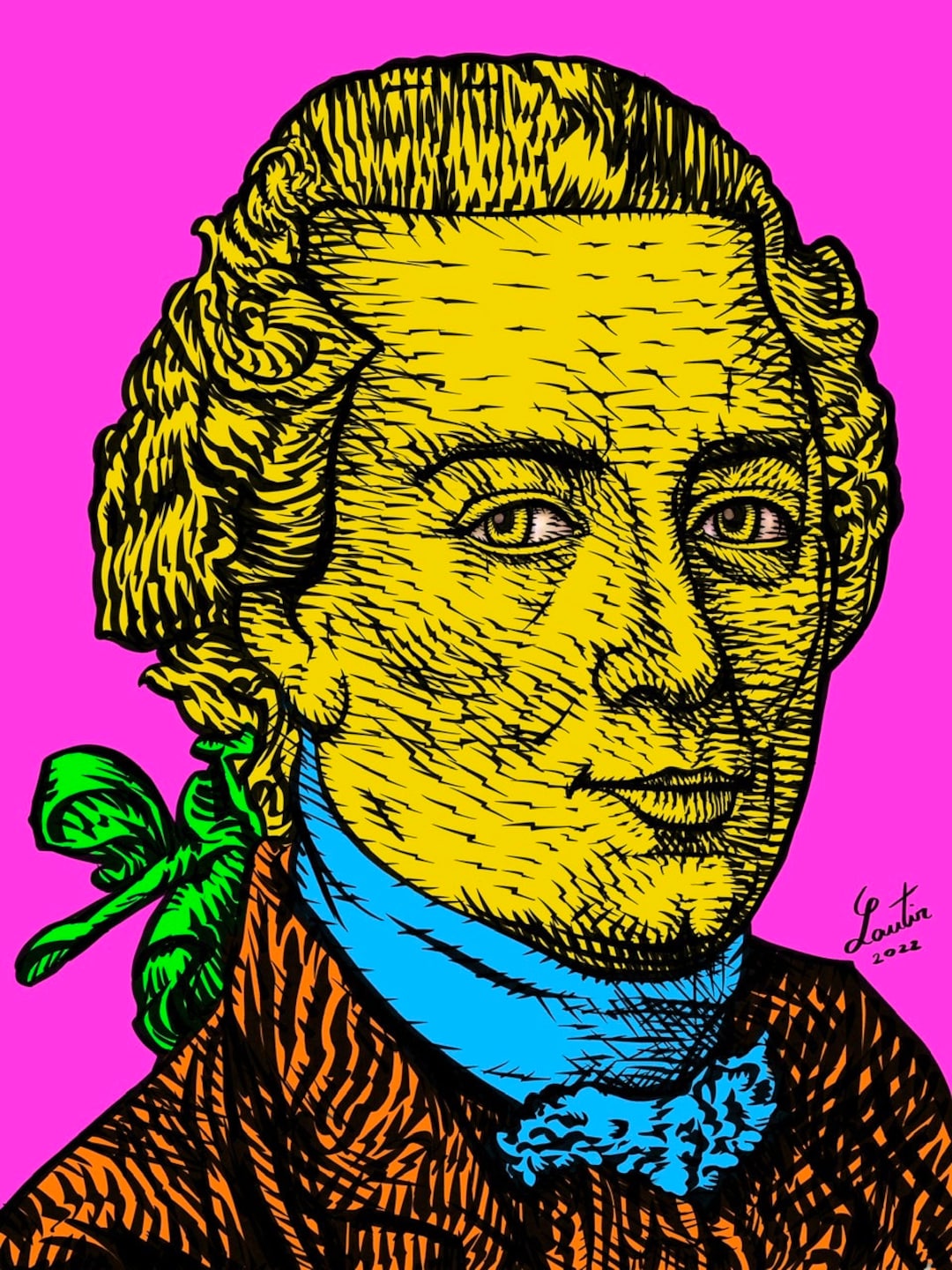 IMMANUEL KANT Ink and Acrylic Portrait - POSTER - Various Sizes ...