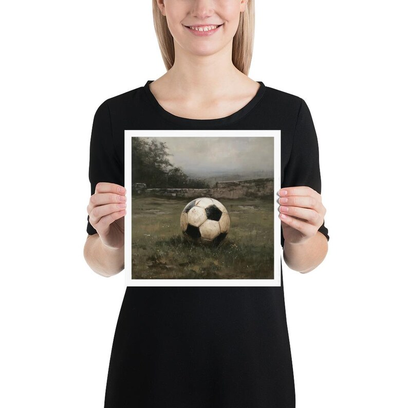 Misty Soccer Ball Field Art Print, Vintage Football Poster - Etsy