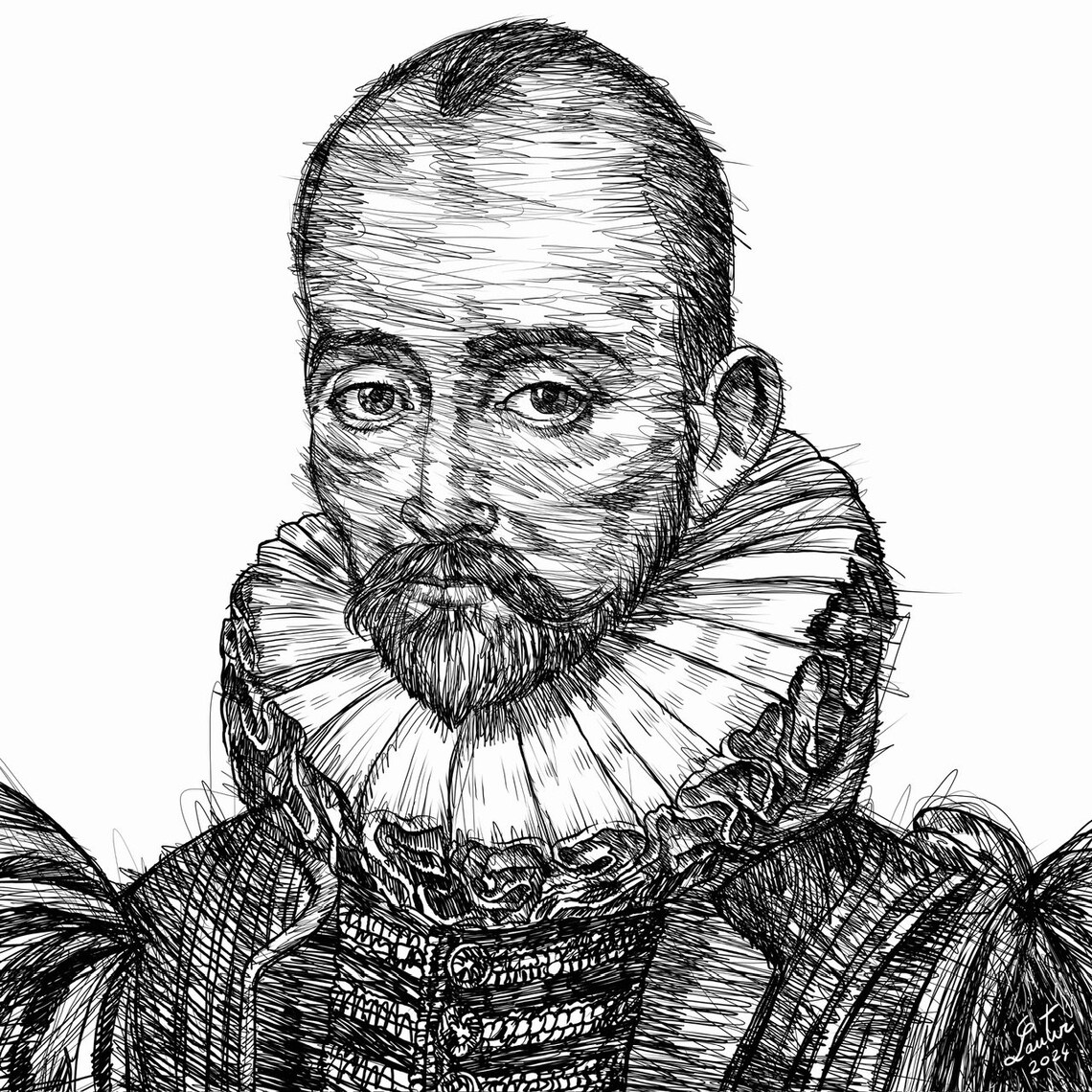MICHEL De MONTAIGNE Ink Portrait - POSTER - Various Sizes Available ...