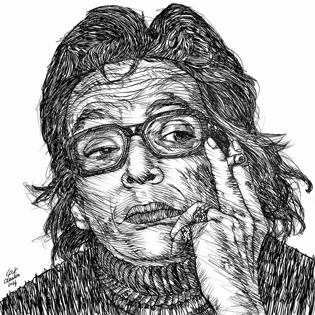 MARGUERITE DURAS Ink Portrait - POSTER - Various Sizes Available! Art ...