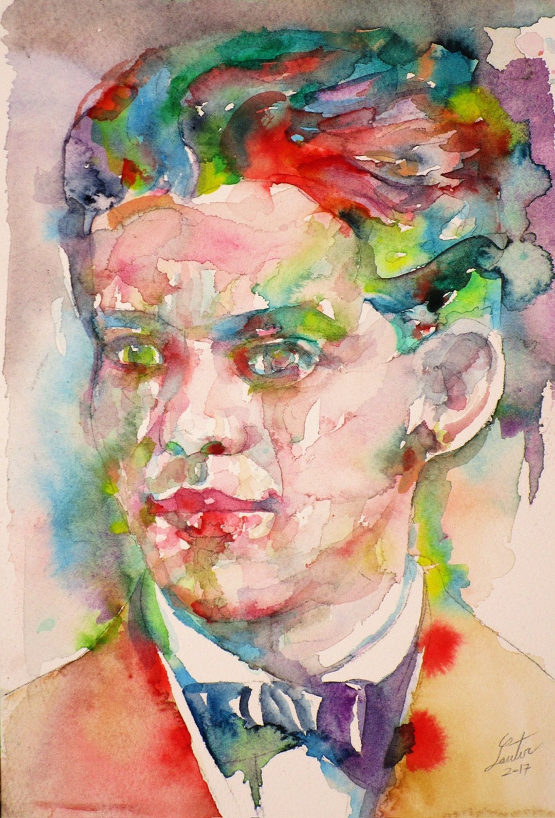 FEDERICO GARCIA LORCA Watercolor Portrait - Poster - Various Sizes ...