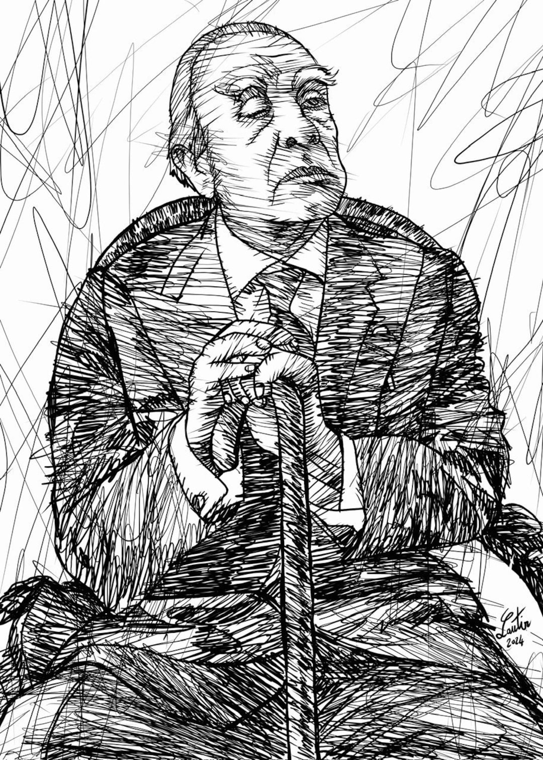 BORGES Ink Portrait - POSTER - Various Sizes Available! Art Print ...
