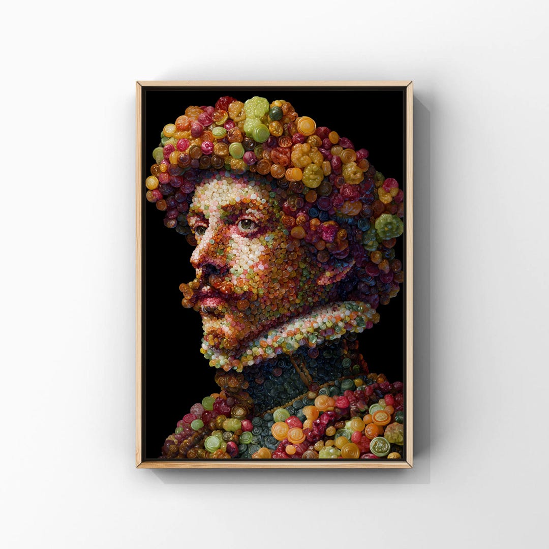 Candy Portrait Sculpture | Digital Download | Printable Print | Wall ...