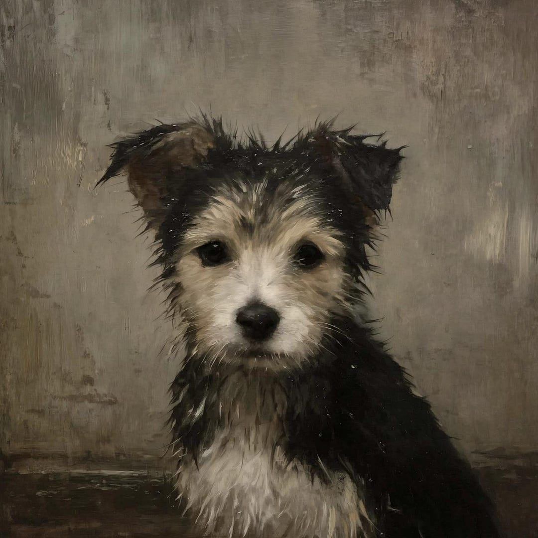 Wet Puppy Dog Portrait , Posters, Poster Print, Wall Art Decor, Wall ...