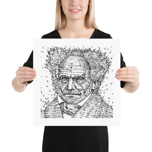 ARTHUR SCHOPENHAUER Ink Portrait - POSTER - Various Sizes ! Art Print ...