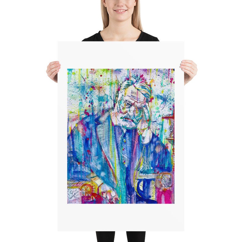 VICTOR HUGO Watercolor Portrait Poster Various Sizes Art - Etsy