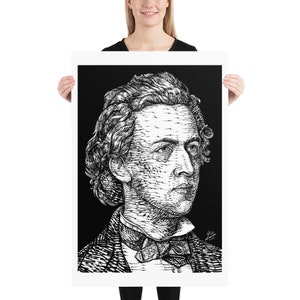 FREDERIC CHOPIN Ink Portrait - POSTER - Various Sizes Available! Print ...
