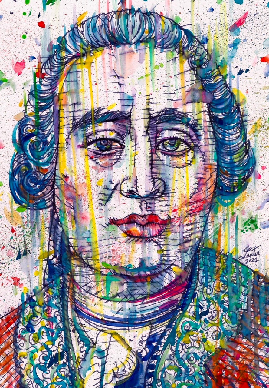 DAVID HUME Watercolor and Ink Portrait Poster Various Sizes Art Print ...