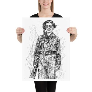 SIMONE WEIL Ink Portrait - POSTER - Various Sizes Available! Art Print ...