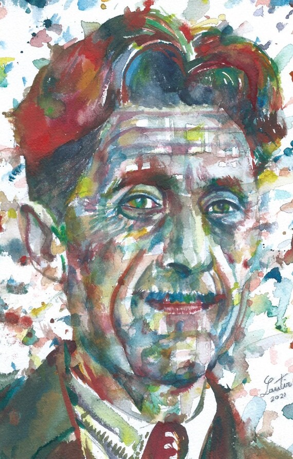 GEORGE ORWELL Watercolor Portrait Poster Various Sizes | Etsy