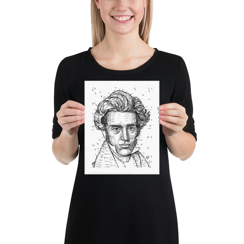 SOREN KIERKEGAARD Ink Portrait - Poster - Various Sizes Available! Art ...