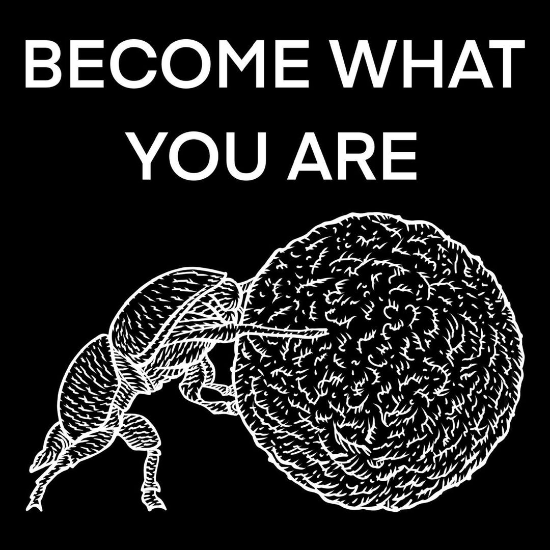 BECOME What You ARE - the Dung Beetle Words .4 - Ink Painting - POSTER ...