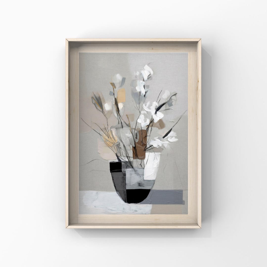 Elegant Floral Arrangement Poster, Abstract Flower Vase Print - Etsy