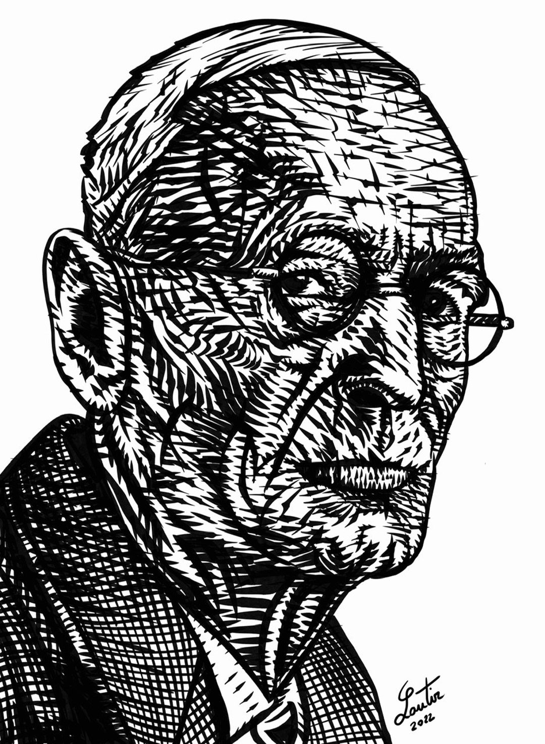 HERMANN HESSE Ink Portrait - POSTER - Various Sizes Available! Art ...