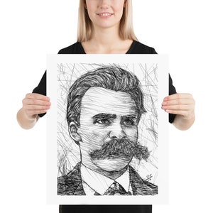 FRIEDRICH NIETZSCHE Ink Portrait - POSTER - Various Sizes Available ...