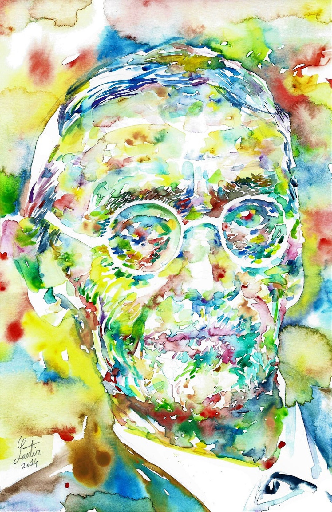 HERMANN HESSE Watercolor Portrait - POSTER - Various Sizes Available ...