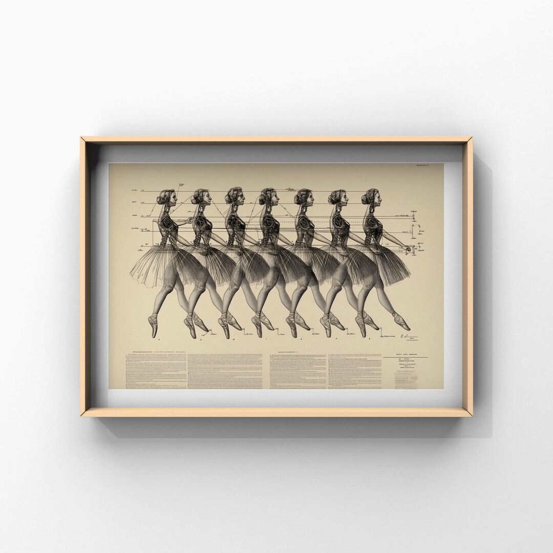 Steampunk Ballerina Anatomy Print – Ballet Dancer Diagram (digital ...