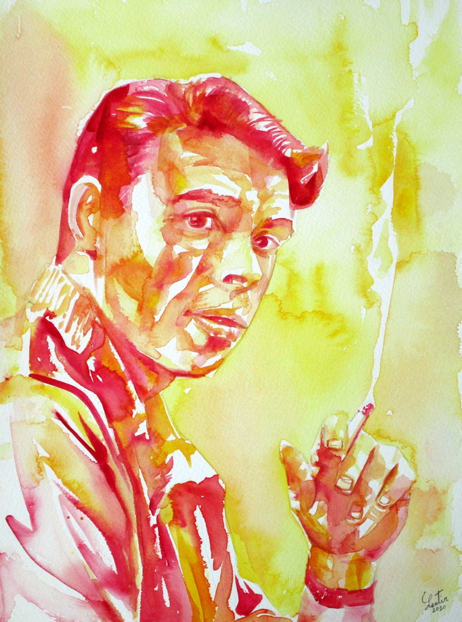 JACQUES BREL Watercolor Portrait Poster Various Sizes - Etsy