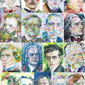 SEVENTEEN Great COMPOSERS - Collage POSTER Painting - Various Sizes ...