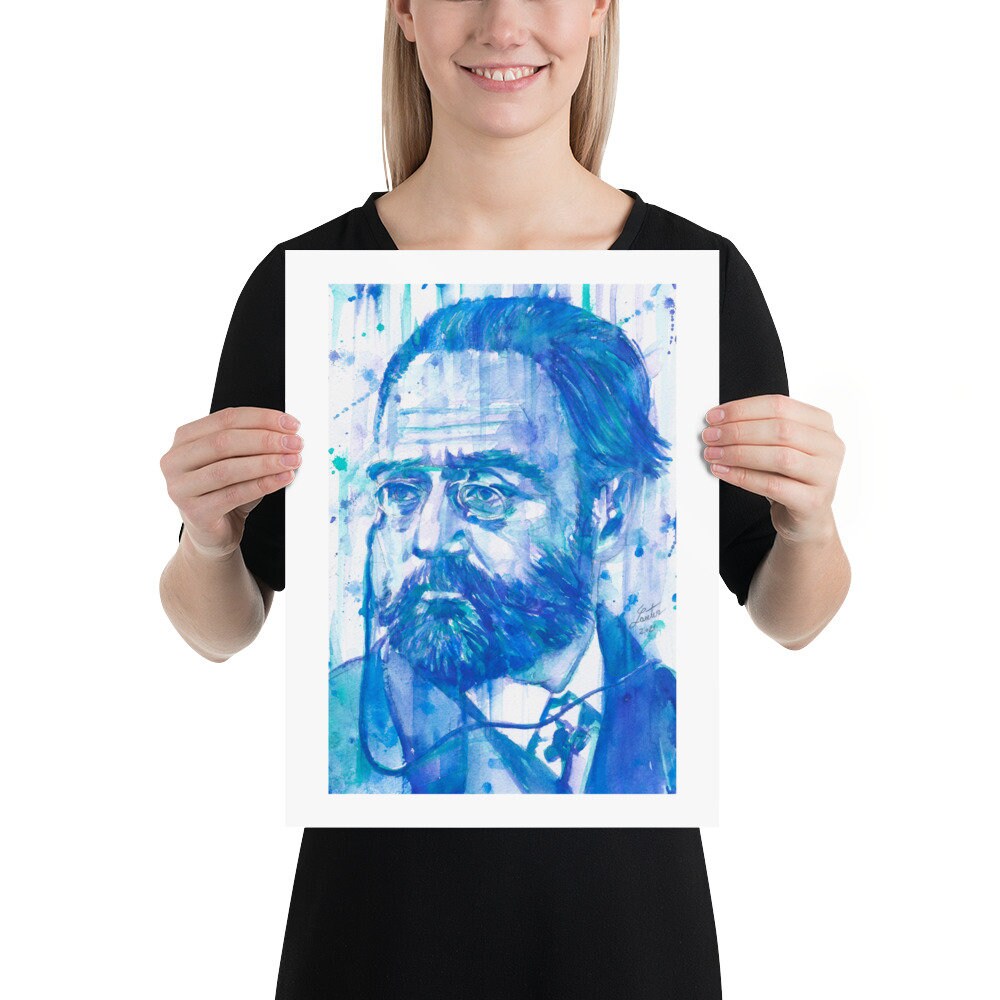 EMILE ZOLA Watercolor Portrait POSTER Various Sizes - Etsy