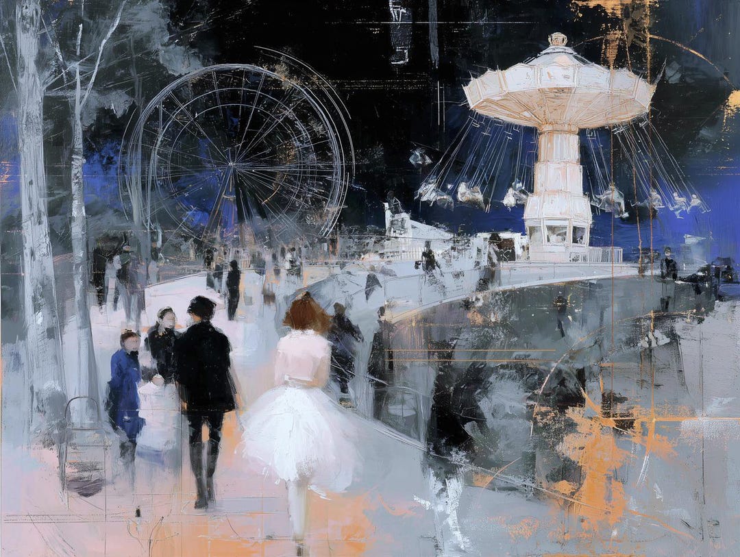 Evening at the Magical Fair , Poster Print, Wall Art Decor, Prints, Oil ...