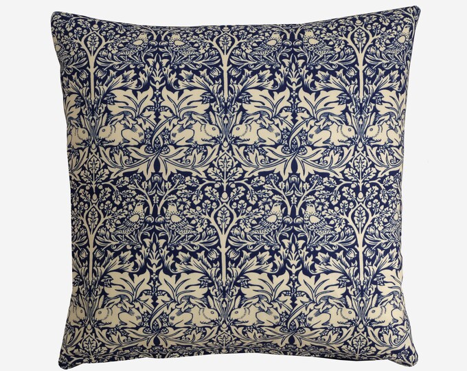 WILLIAM MORRIS Design Brer Rabbit in the Blue Colourway,1 Cushion Cover ...