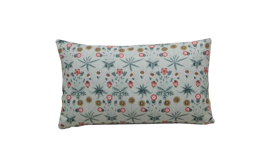 William Morris Daisy Lumbar Cushion, Light Blue Floral Pillow Cover ...