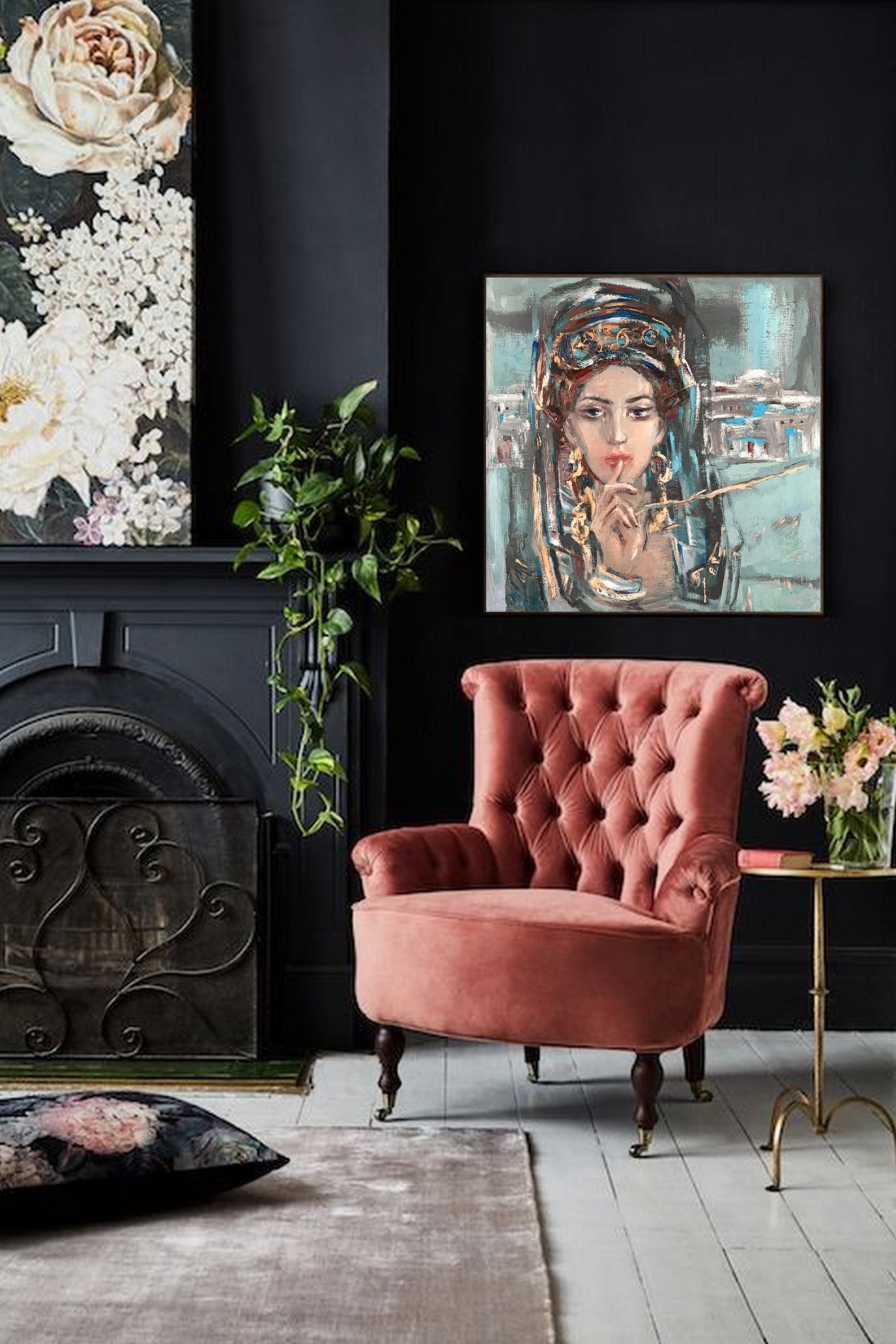 Medea Original Painting Oil on Canvas Impasto Painting Gray | Etsy