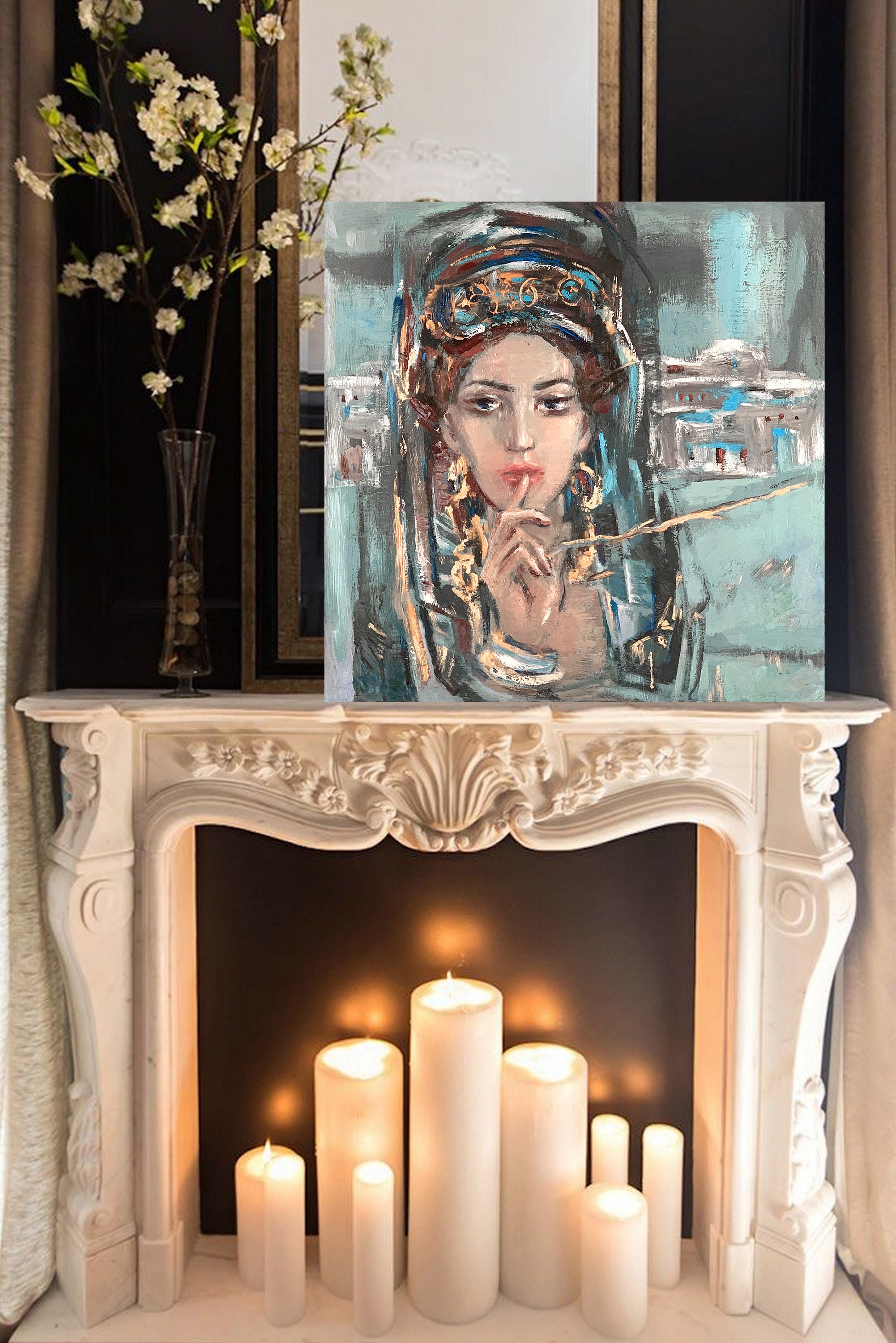 Medea Original Painting Oil on Canvas Impasto Painting Gray | Etsy