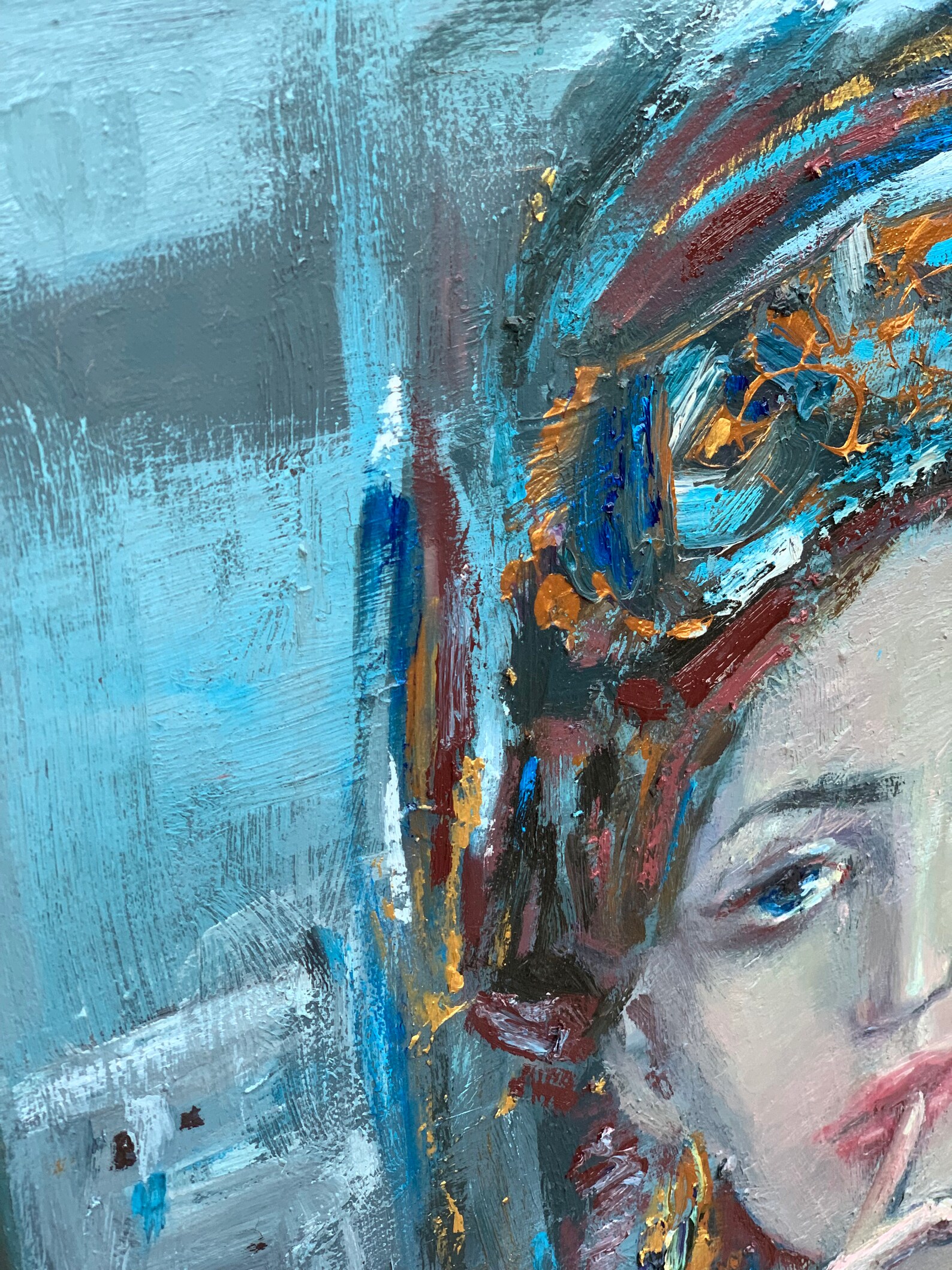 Medea Original Painting Oil on Canvas Impasto Painting Gray | Etsy