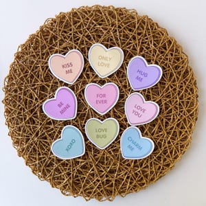 Conversation Hearts Stickers Valentines Day Stickers Conversation ...