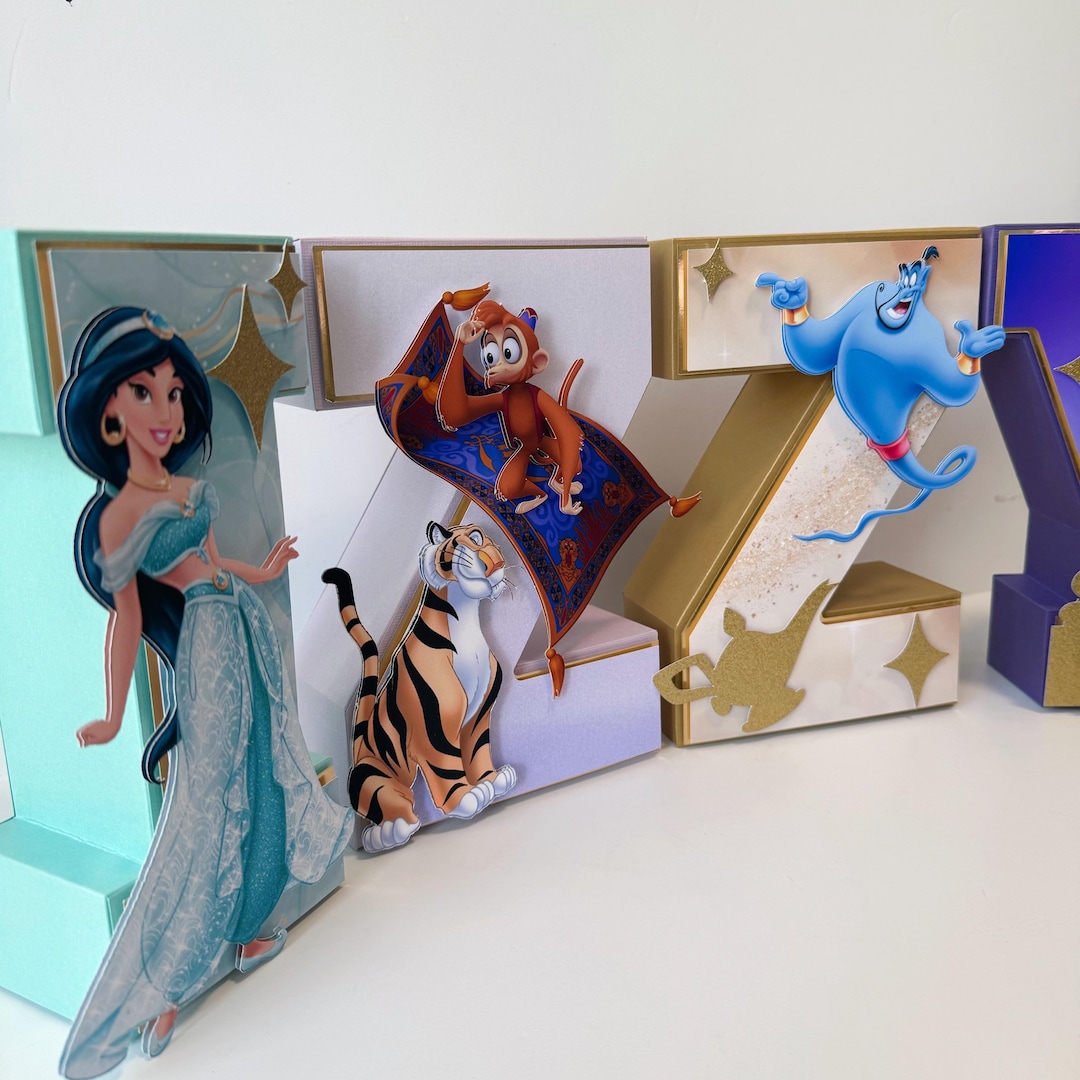 Aladdin 3D Letters Jasmine Theme Party Decorations Custom 3d Letter ...