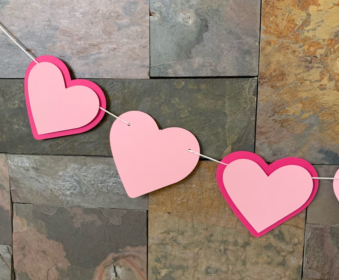 Valentines day Banner Valentines party decorations Heart | Etsy