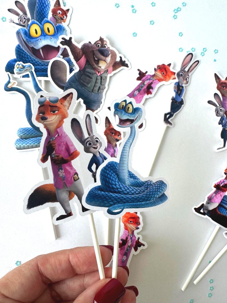 Zootopia 2 Cupcake Toppers, Zootopia Birthday Party Decorations ...
