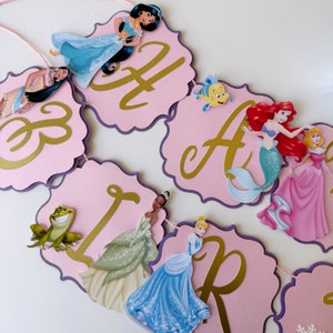 Disney Princesses Banner Princess Party Decorations Princess Theme ...