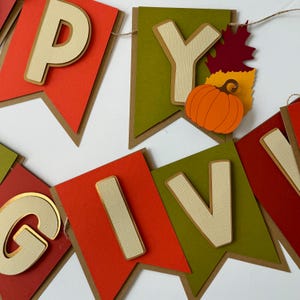 Happy Thanksgiving Banner, Fall Party Decorations, Thanksgiving Mantel ...