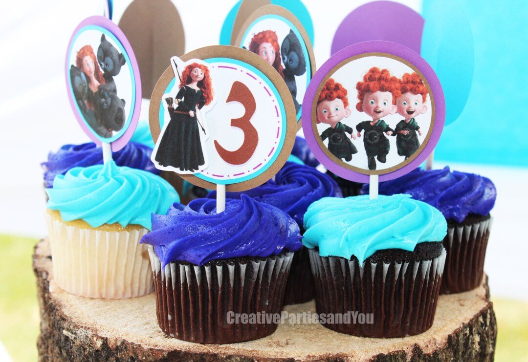 Brave Cupcake Toppers, Brave Birthday Party Decorations, Merida Toppers ...