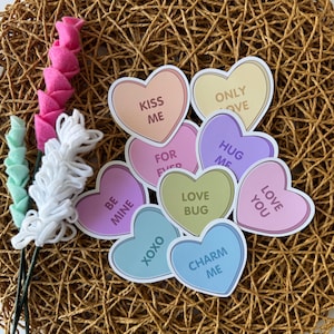 Conversation Hearts Stickers Valentines Day Stickers Conversation ...