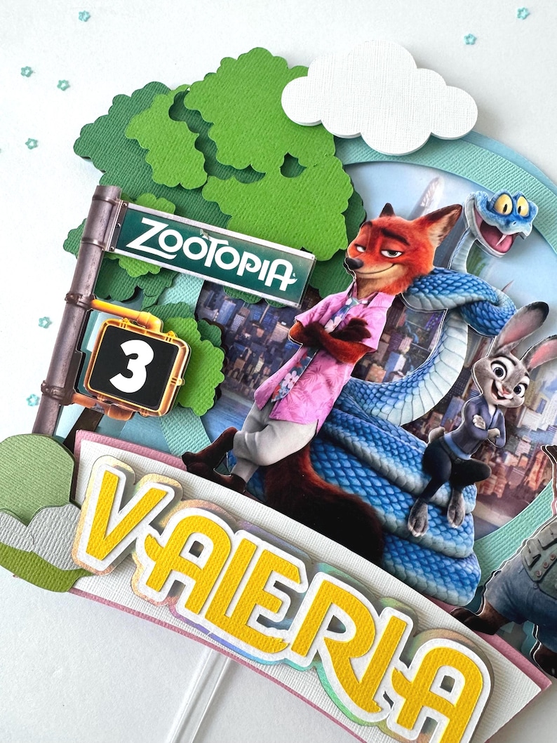 Zootopia 2 Cake Topper, Zootopia Theme Party Decorations, Zootopia ...